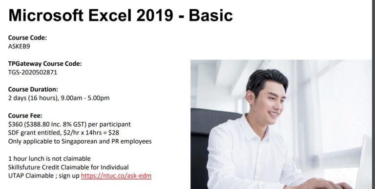 Microsoft Excel 2019 – Basic – Nanyang Valley